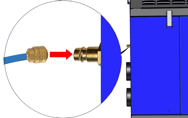 Attaching the compressed air hose